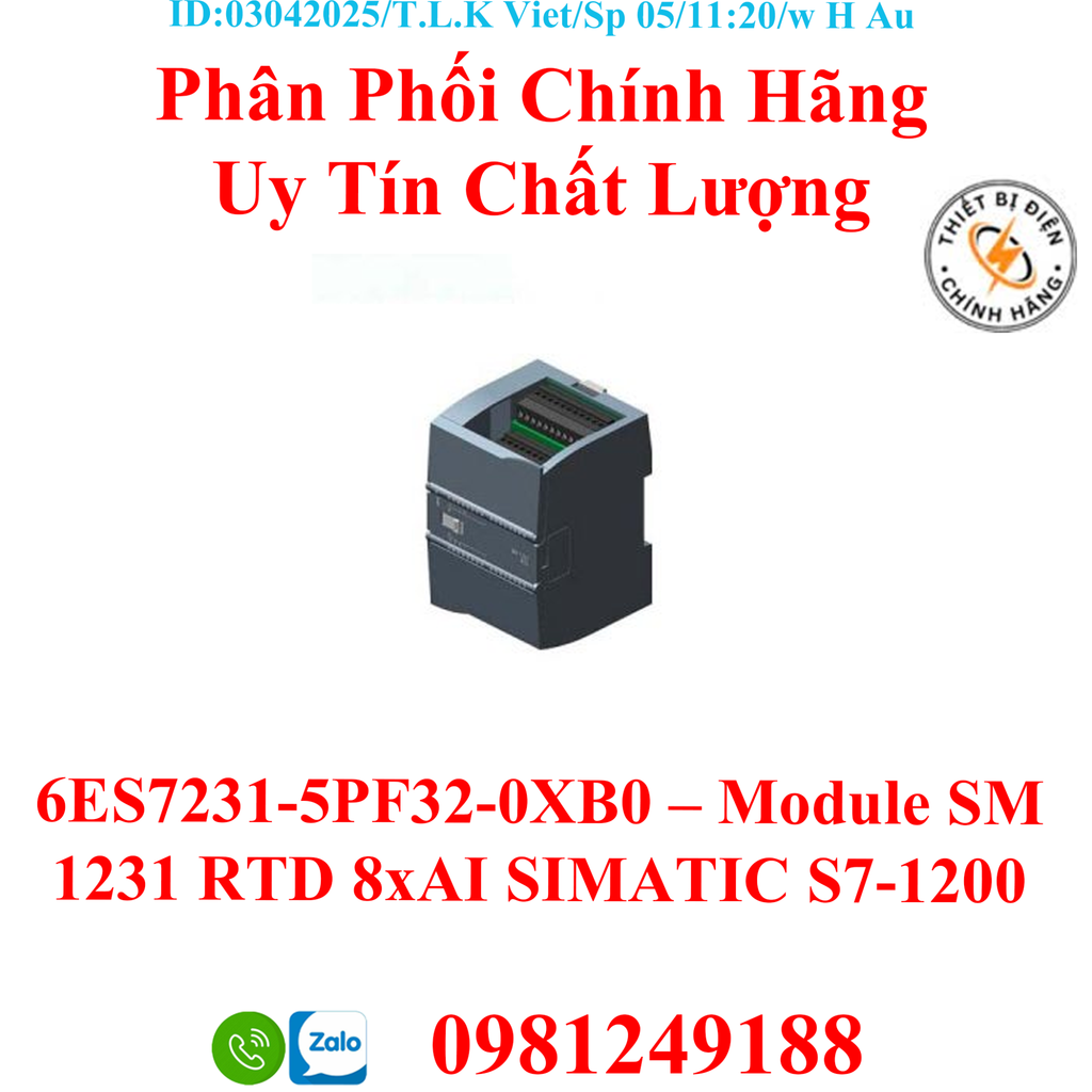 Module 6ES7231-5PF32-0XB0 – Module SM 1231 RTD 8xAI SIMATIC S7-1200 – thietbidienchinhhang