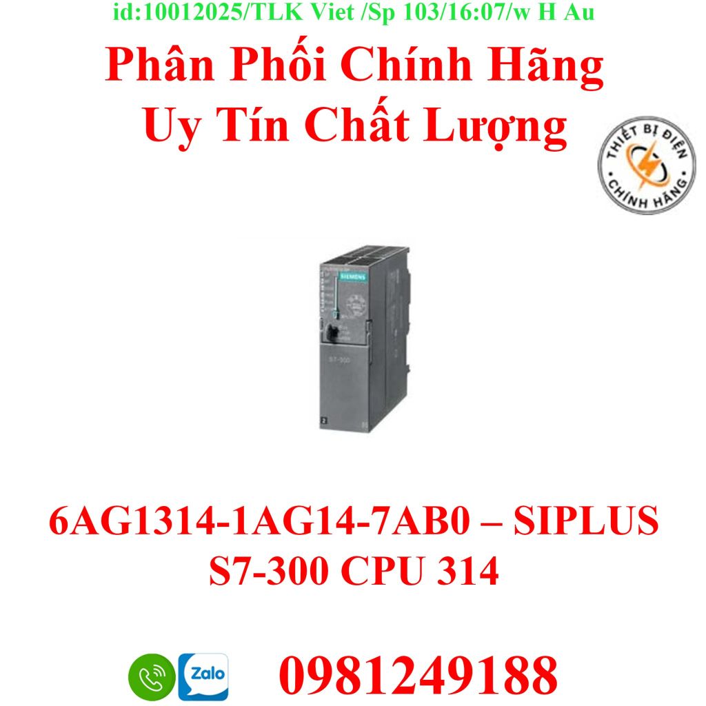 CPU 6AG1314-1AG14-7AB0 – SIPLUS S7-300 CPU 314 – thietbidienchinhhang