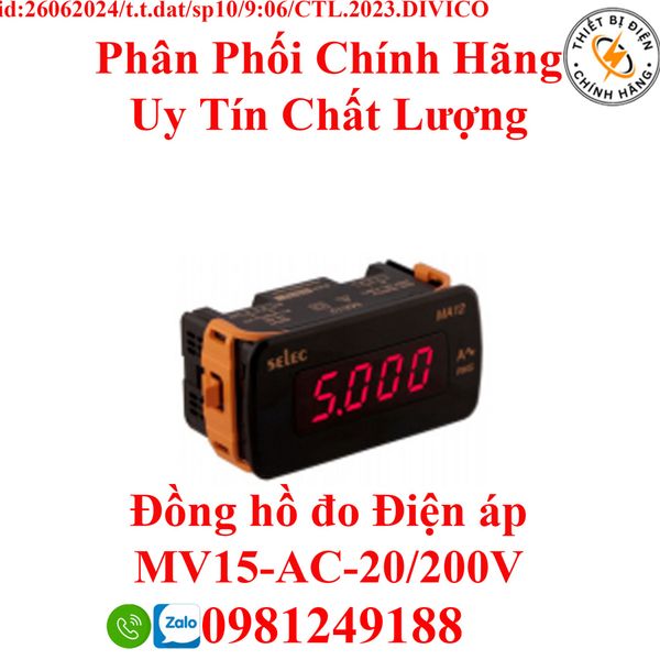 Đồng hồ đo Điện áp MV15-AC-20/200V – thietbidienchinhhang