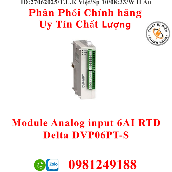 Module Analog input 6AI RTD Delta DVP06PT-S – thietbidienchinhhang