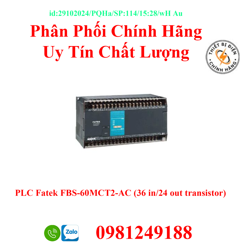 PLC Fatek FBS-60MCT2-AC (36 in/24 out transistor) – thietbidienchinhhang