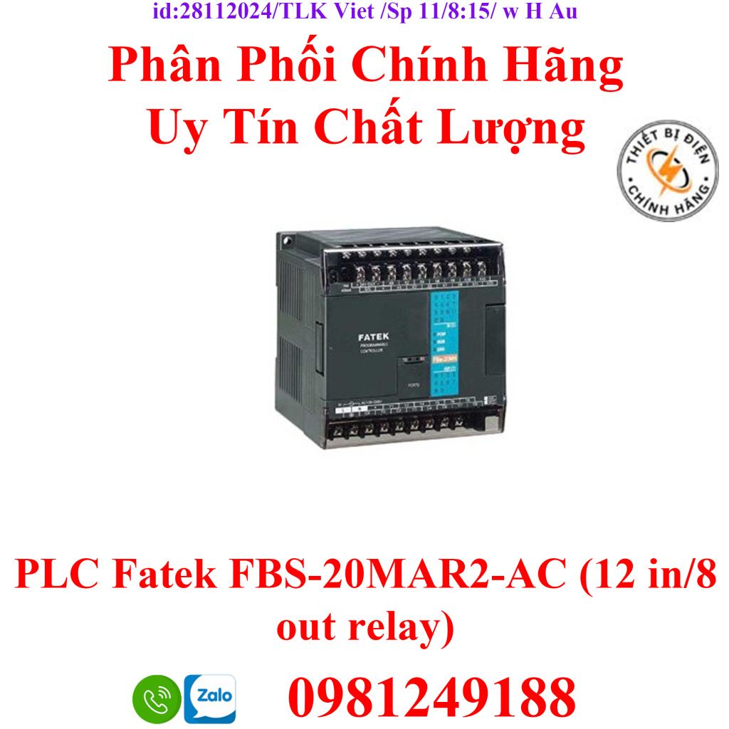 PLC Fatek FBS-20MAR2-AC (12 in/8 out relay) – thietbidienchinhhang