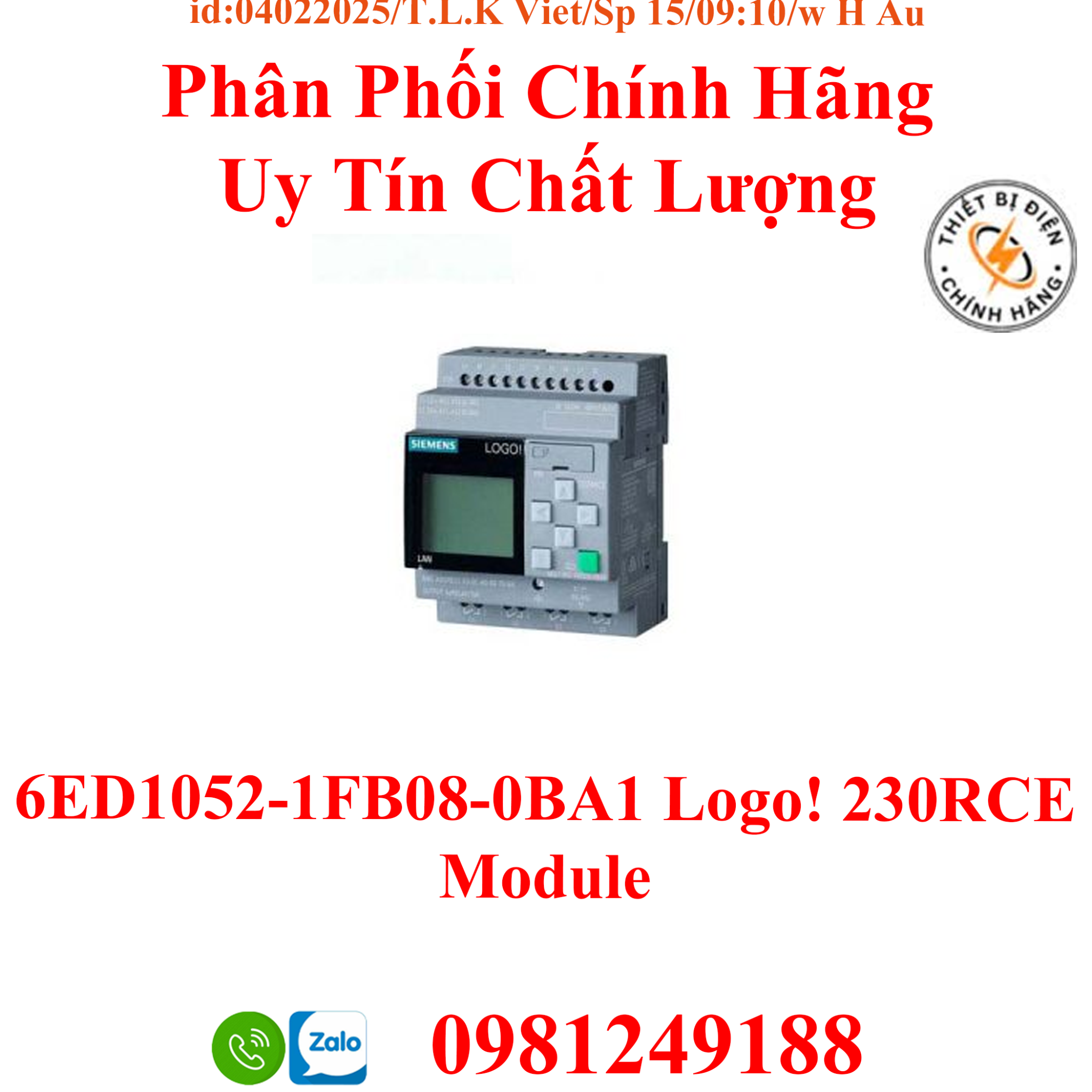 Module 6ED1052-1FB08-0BA1 Logo! 230RCE Module – thietbidienchinhhang