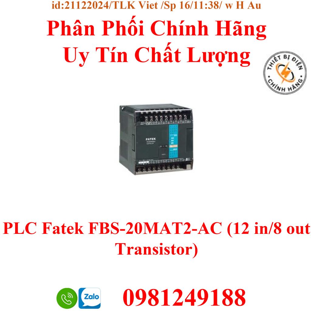 PLC Fatek FBS-20MAT2-AC (12 in/8 out Transistor) – thietbidienchinhhang
