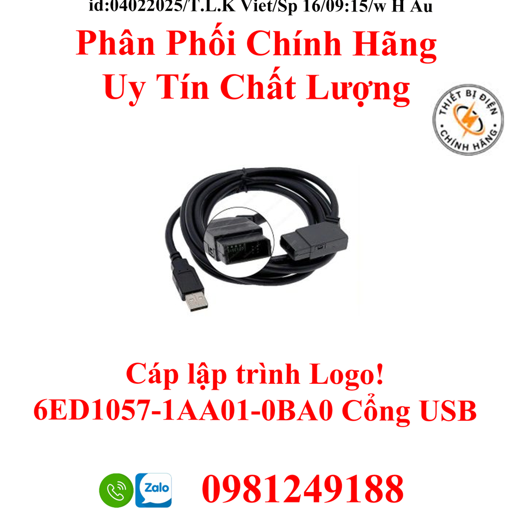 Cáp lập trình Logo! 6ED1057-1AA01-0BA0 Cổng USB – thietbidienchinhhang