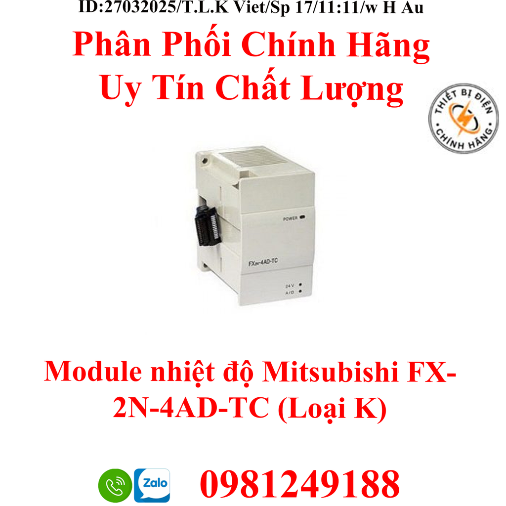 Module nhiệt độ Mitsubishi FX2N-4AD-TC (Loại K) – thietbidienchinhhang