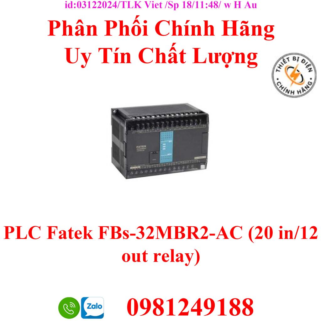 PLC Fatek FBs-32MBR2-AC (20 in/12 out relay) – thietbidienchinhhang