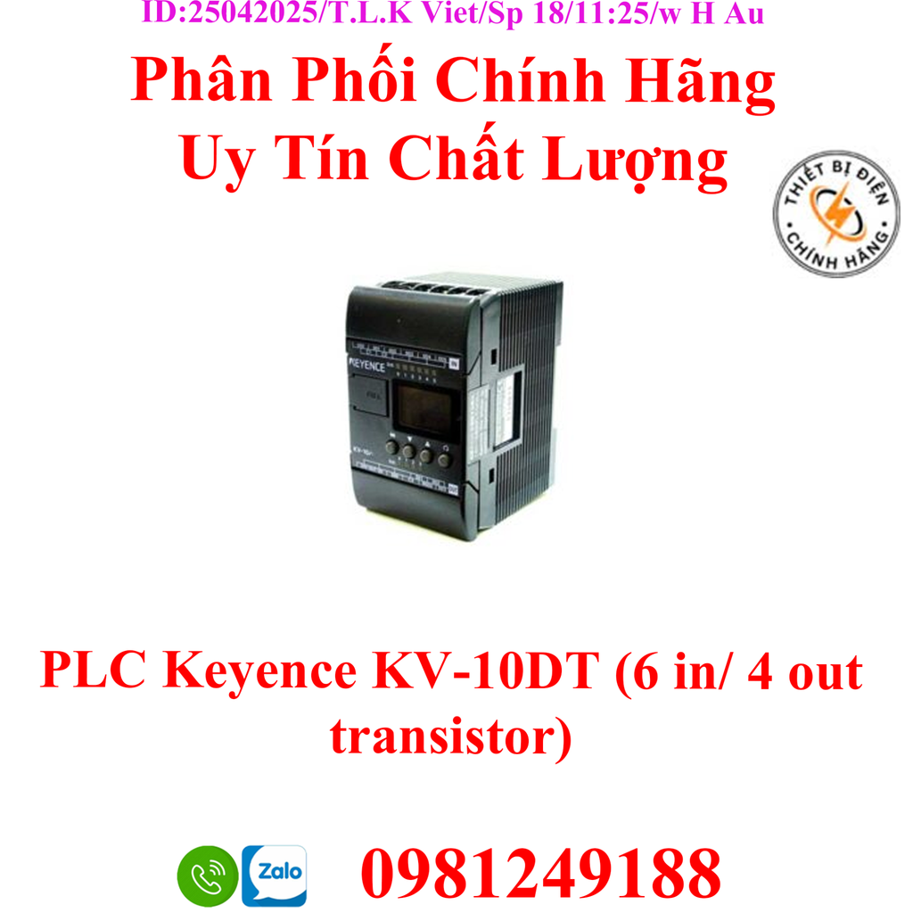 PLC Keyence KV-10DT (6 in/ 4 out transistor) – thietbidienchinhhang