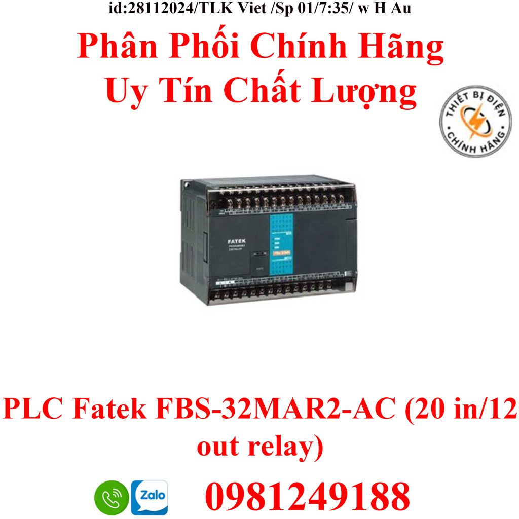 PLC Fatek FBS-32MAR2-AC (20 in/12 out relay) – thietbidienchinhhang