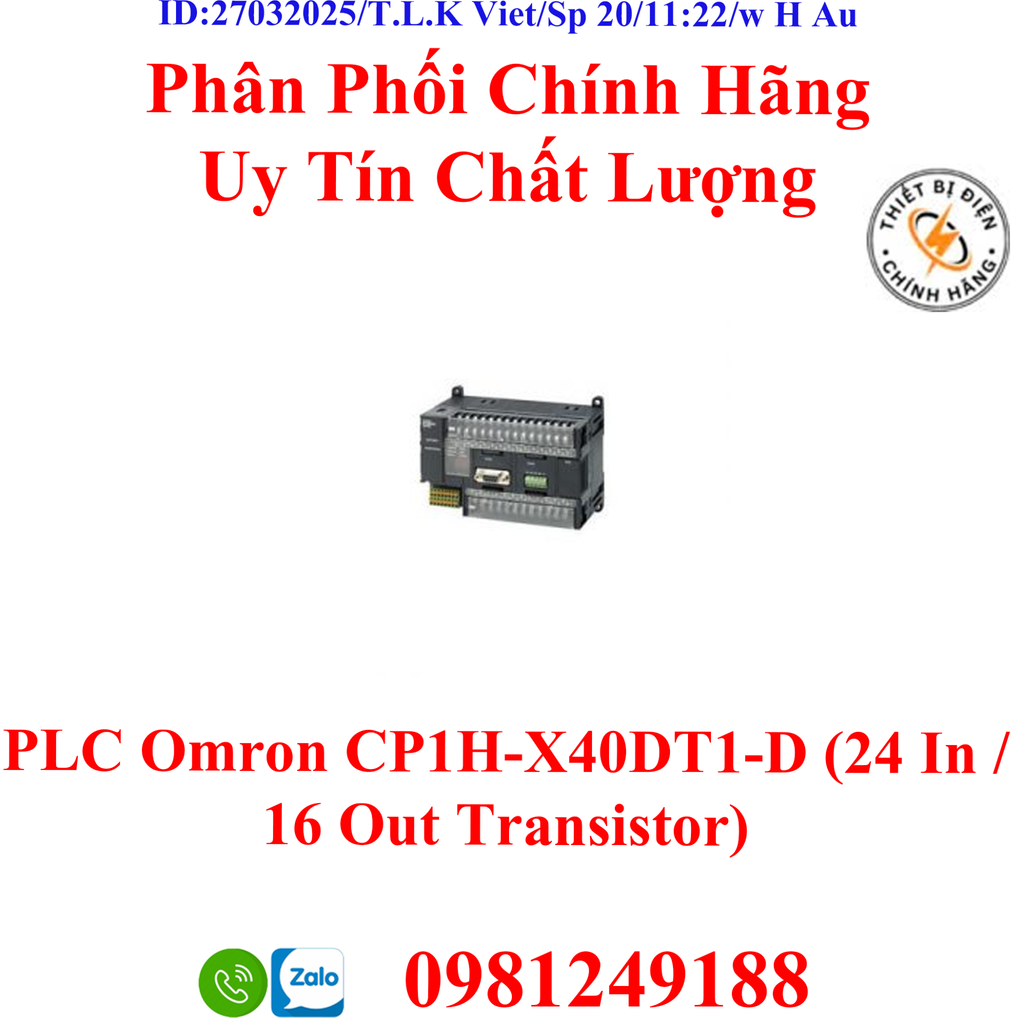 PLC Omron CP1H-X40DT1-D (24 In / 16 Out Transistor) – thietbidienchinhhang