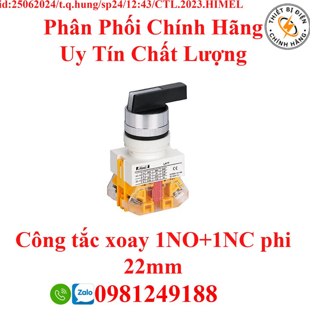 Công tắc xoay 1NO+1NC phi 22mm – thietbidienchinhhang