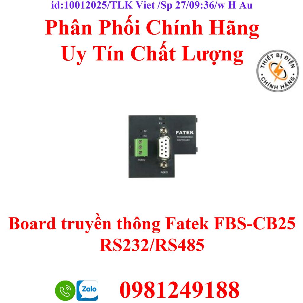 Board truyền thông Fatek FBS-CB25 RS232/RS485 – thietbidienchinhhang