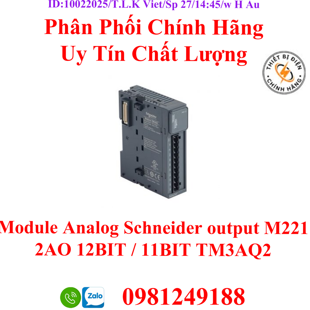 Module Analog Schneider output M221 2AO 12BIT / 11BIT TM3AQ2 – thietbidienchinhhang