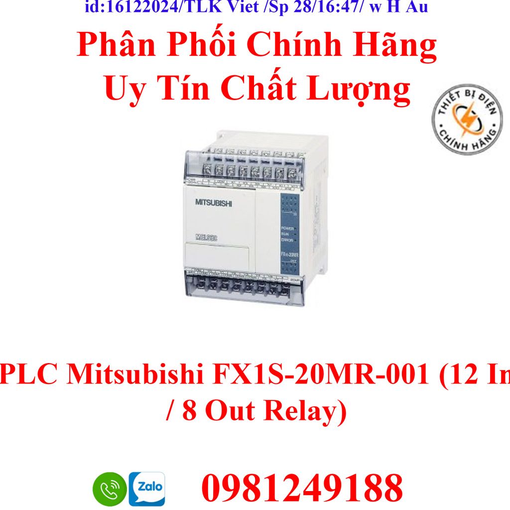 PLC Mitsubishi FX1S-20MR-001 (12 In / 8 Out Relay) – thietbidienchinhhang