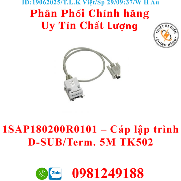 Cáp 1SAP180200R0101 – Cáp lập trình D-SUB/Term. 5M TK502 ...