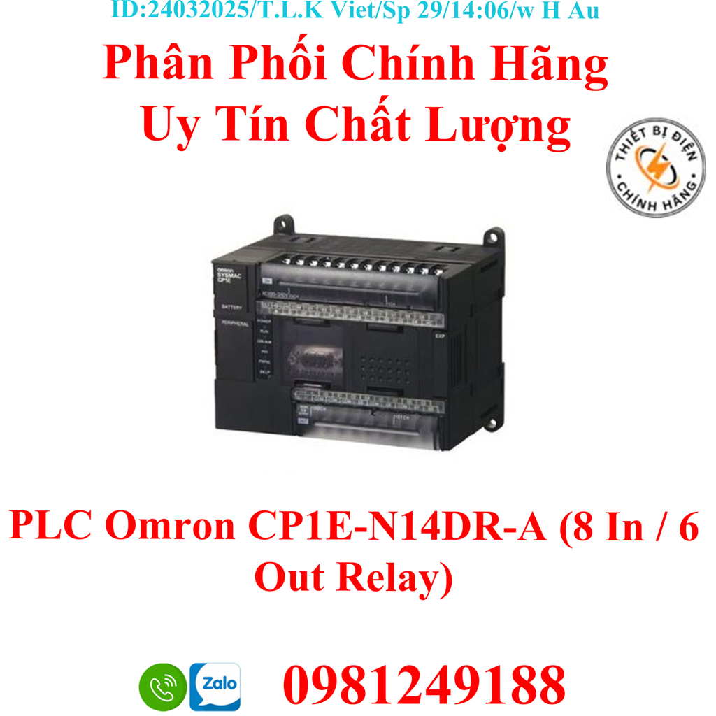 PLC Omron CP1E-N14DR-A (8 In / 6 Out Relay) – thietbidienchinhhang