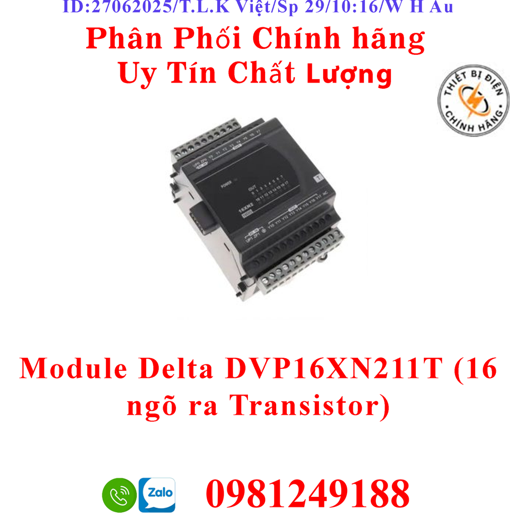 Module Delta DVP16XN211T (16 ngõ ra Transistor) – thietbidienchinhhang