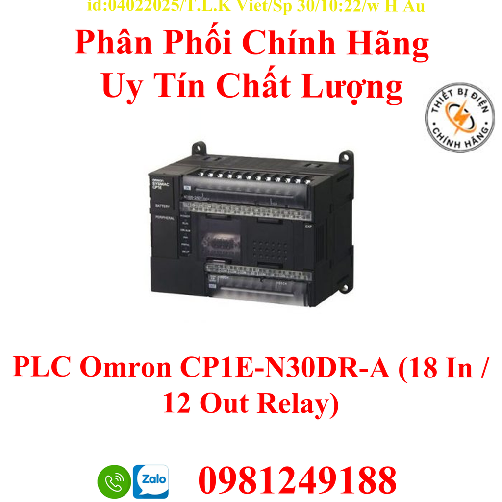 PLC Omron CP1E-N30DR-A (18 In / 12 Out Relay) – thietbidienchinhhang