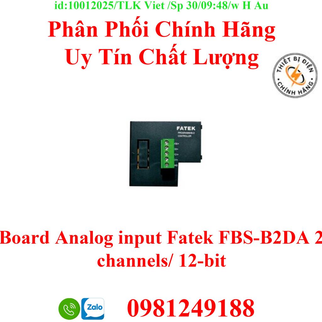 Board Analog input Fatek FBS-B2DA 2 channels/ 12-bit – thietbidienchinhhang