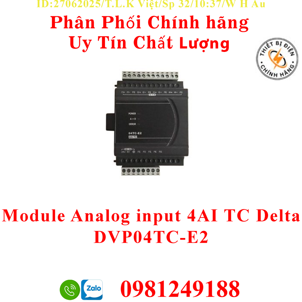 Module Analog input 4AI TC Delta DVP04TC-E2 – thietbidienchinhhang