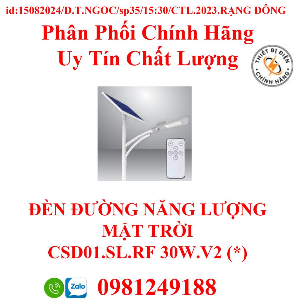 ĐÈN ĐƯỜNG NĂNG LƯỢNG MẶT TRỜIC CSD01.SL.RF 30W.V2 (*) – thietbidienchinhhang