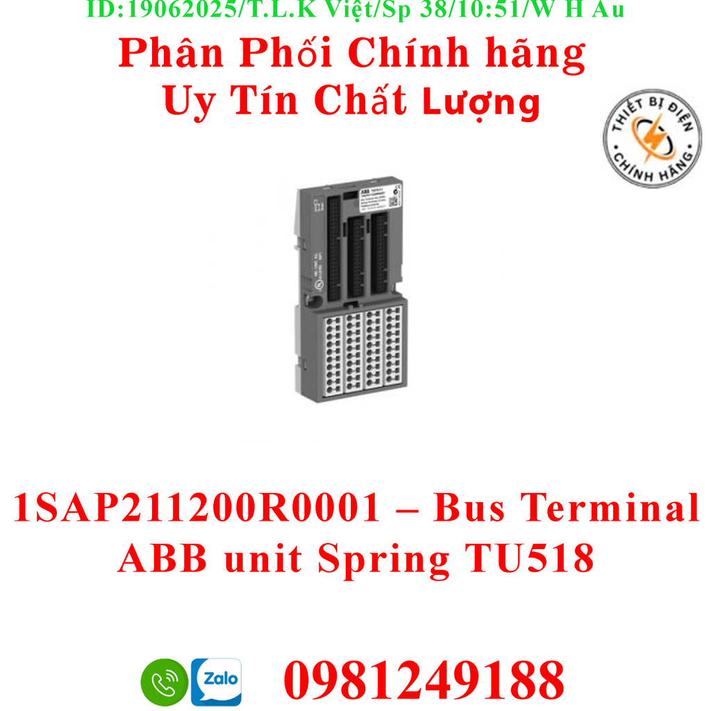 Module 1SAP211200R0001 – Bus Terminal ABB unit Spring TU518 ...