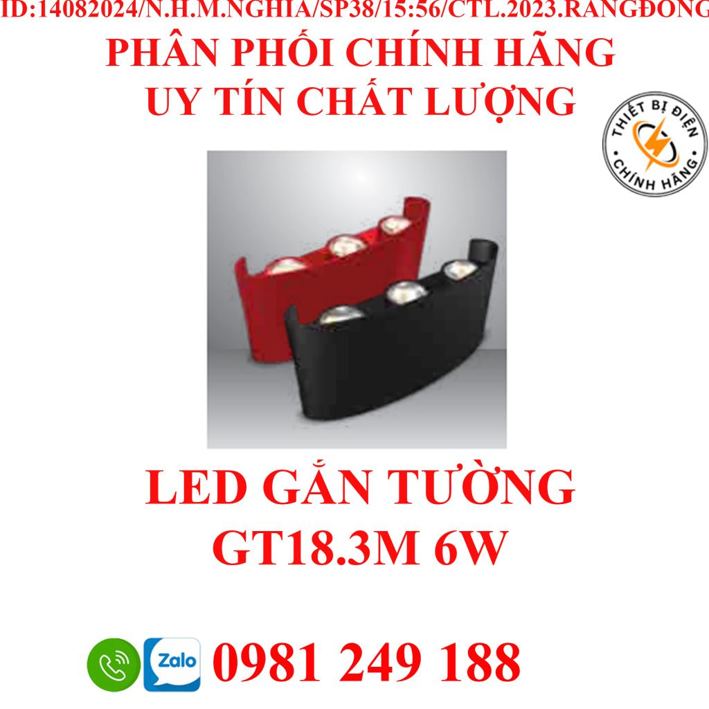 LED GẮN TƯỜNG GT18.3M 6W – thietbidienchinhhang