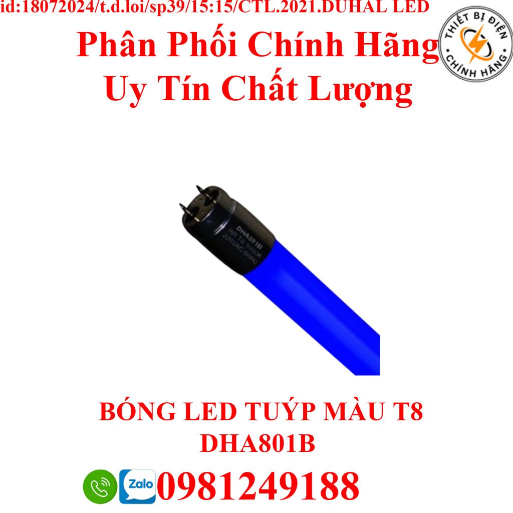 BÓNG LED TUÝP MÀU T8 DHA801B – thietbidienchinhhang