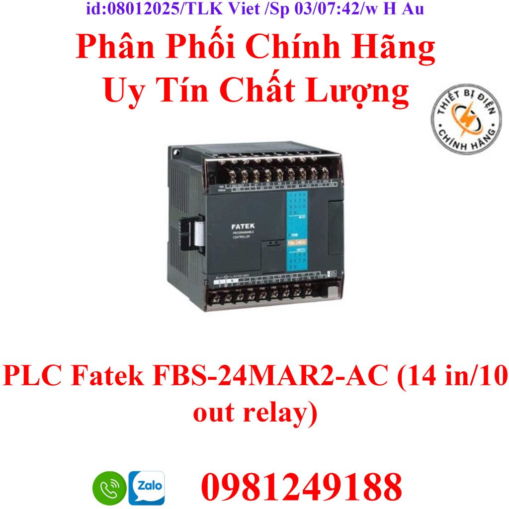 PLC Fatek FBS-24MAR2-AC (14 in/10 out relay) – thietbidienchinhhang