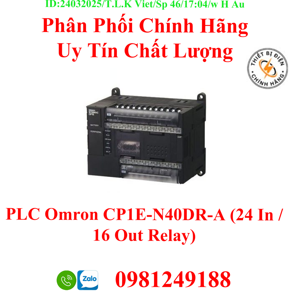 PLC Omron CP1E-N40DR-A (24 In / 16 Out Relay) – thietbidienchinhhang