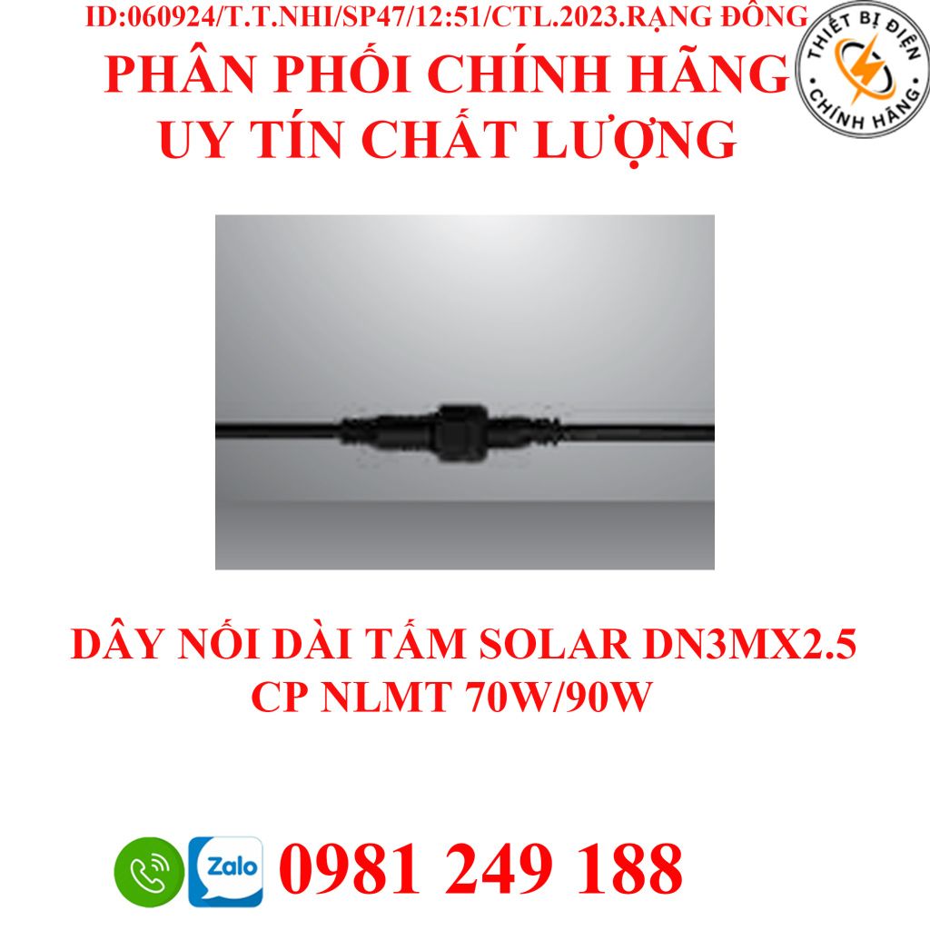 Dây nối dài tấm Solar DN3mx2.5 CP NLMT 70W/90W – thietbidienchinhhang