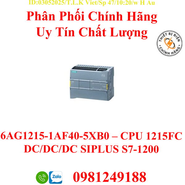 CPU 6AG1215-1AF40-5XB0 – CPU 1215FC DC/DC/DC SIPLUS S7-1200 ...