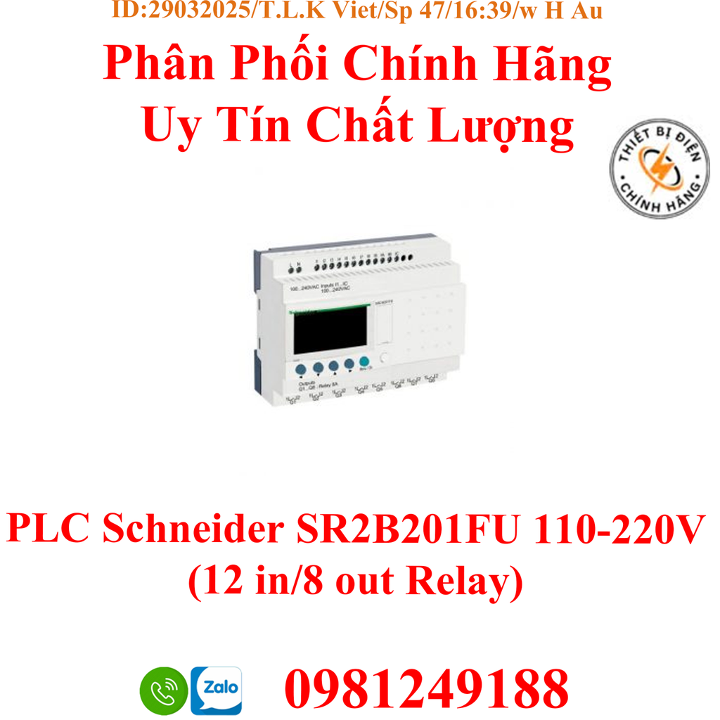 PLC Schneider SR2B201FU 110-220V (12 in/8 out Relay) – thietbidienchinhhang