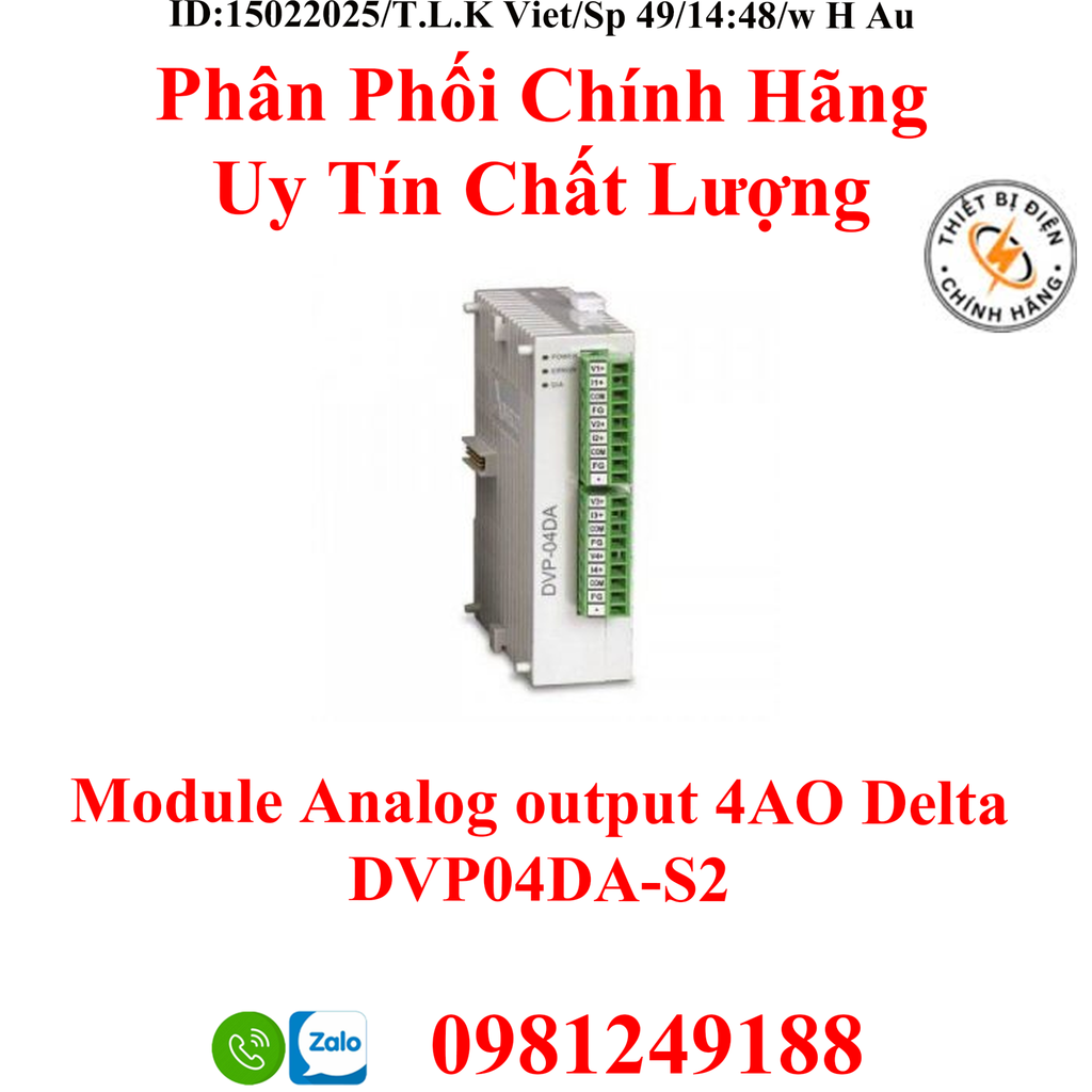 Module Analog output 4AO Delta DVP04DA-S2 – thietbidienchinhhang