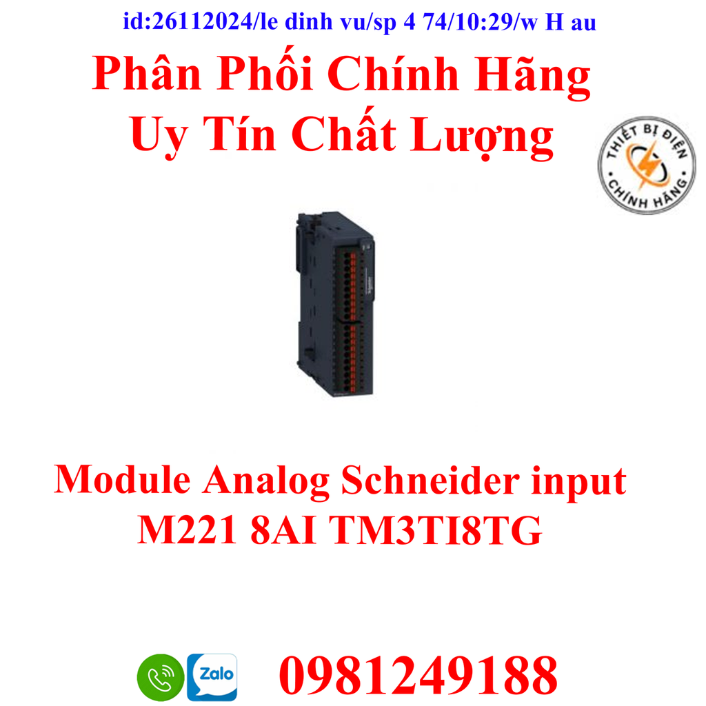 Module Analog Schneider input M221 8AI TM3TI8TG – thietbidienchinhhang