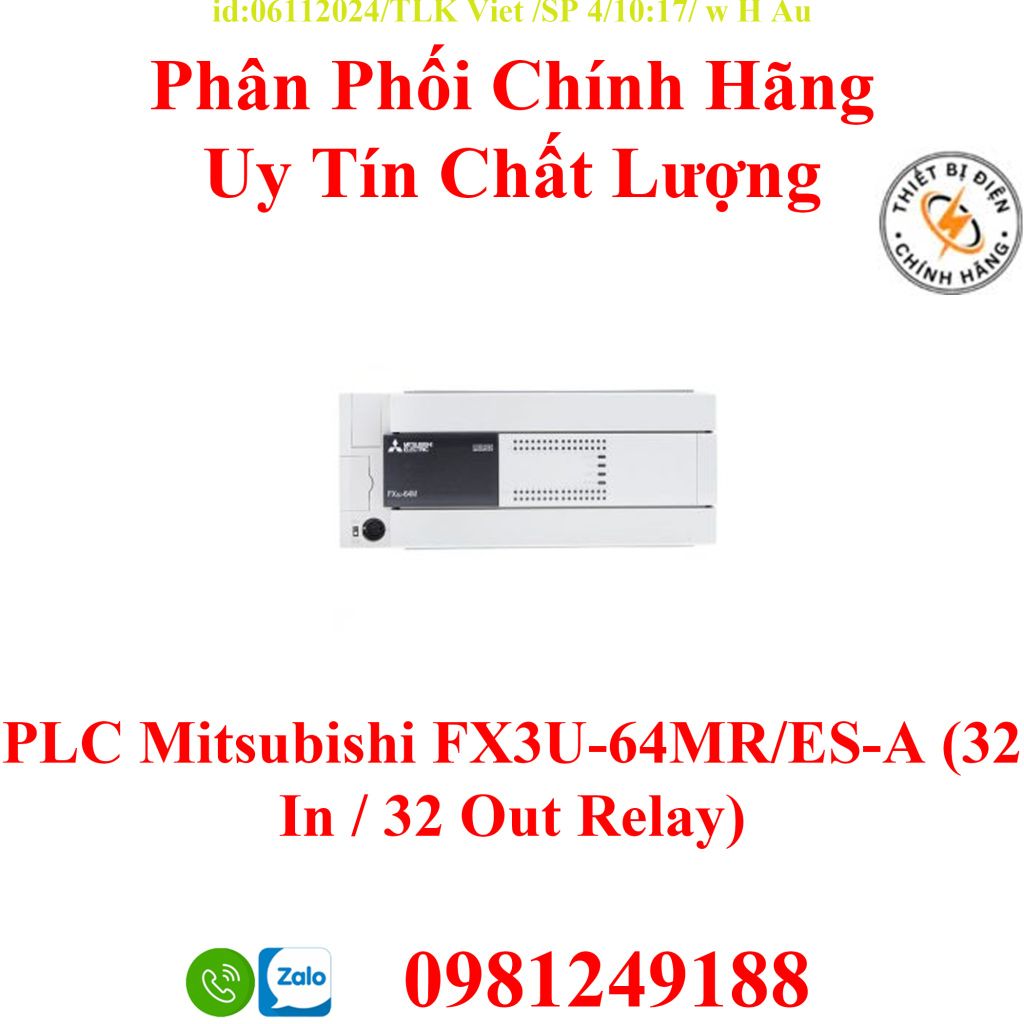 PLC Mitsubishi FX3U-64MR/ES-A (32 In / 32 Out Relay) – thietbidienchinhhang