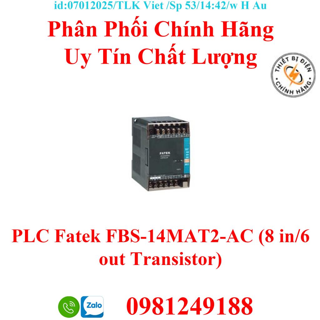 PLC Fatek FBS-14MAT2-AC (8 in/6 out Transistor) – thietbidienchinhhang