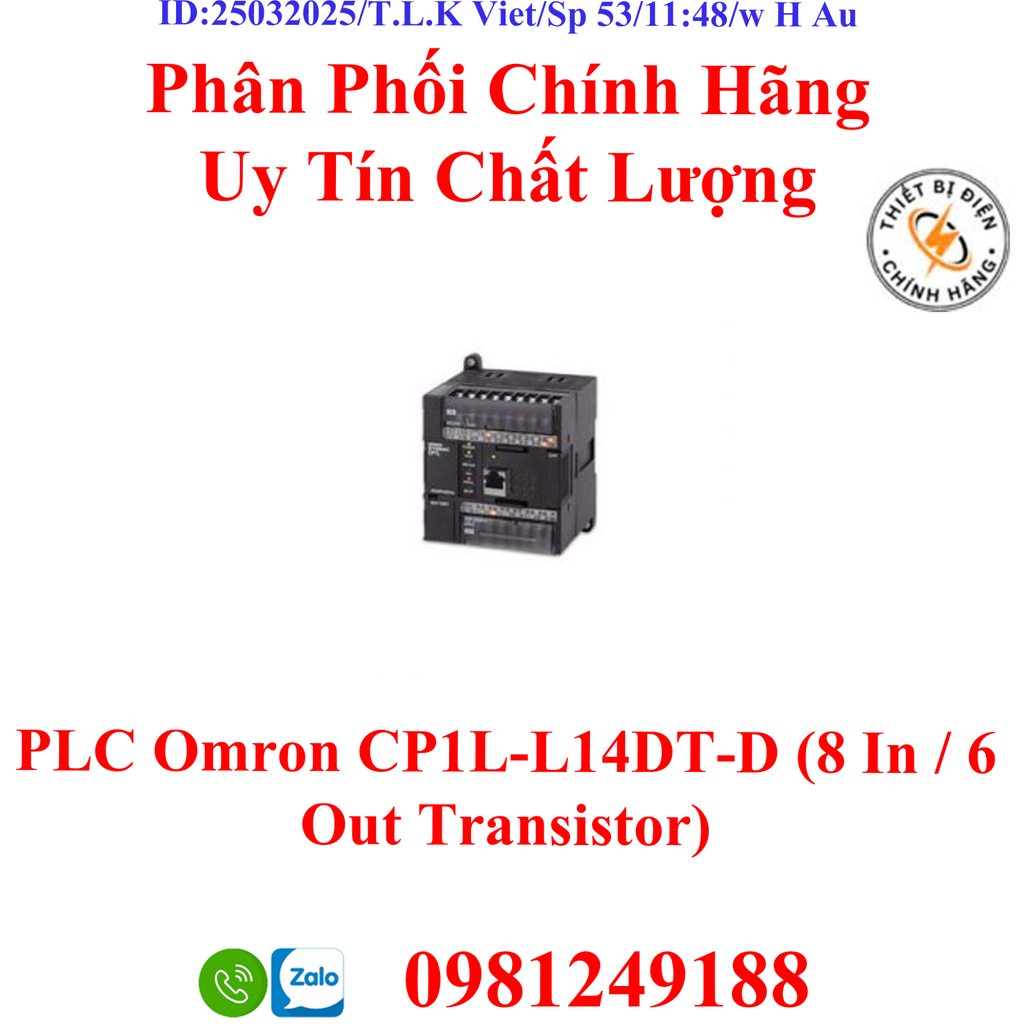 PLC Omron CP1L-L14DT-D (8 In / 6 Out Transistor) – thietbidienchinhhang