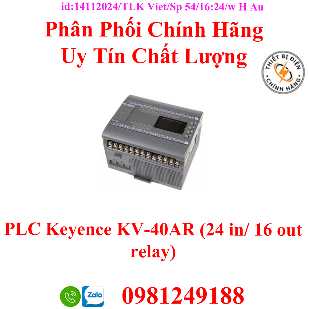 PLC Keyence KV-40AR (24 in/ 16 out relay) – thietbidienchinhhang