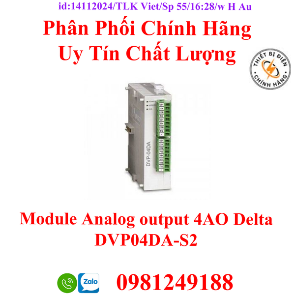 Module Analog output 4AO Delta DVP04DA-S2 – thietbidienchinhhang