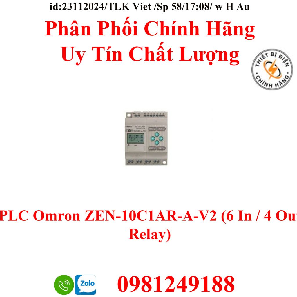 PLC Omron ZEN-10C1AR-A-V2 (6 In / 4 Out Relay) – thietbidienchinhhang