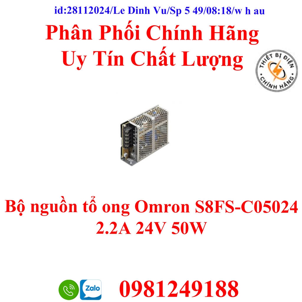 Bộ nguồn tổ ong Omron S8FS-C05024 2.2A 24V 50W – thietbidienchinhhang