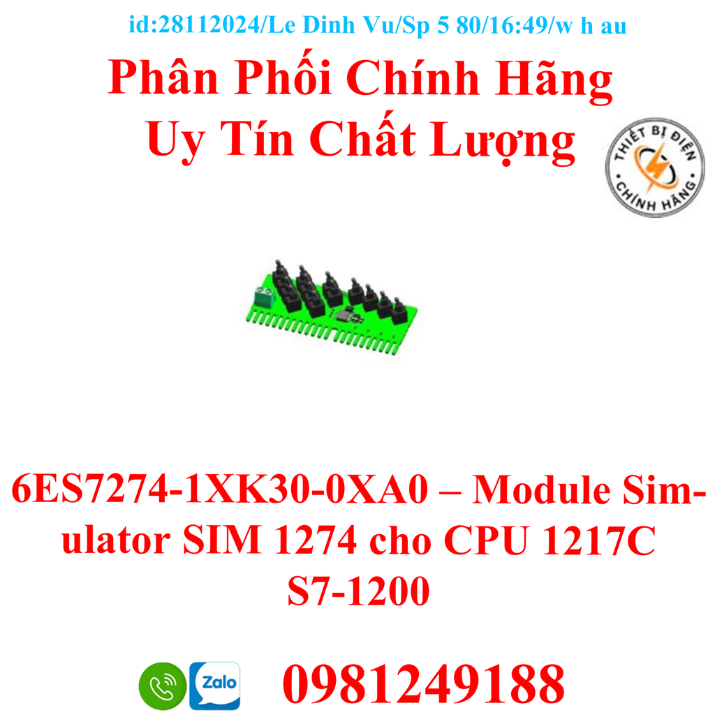 6ES7274-1XK30-0XA0 – Module Simulator SIM 1274 cho CPU 1217C S7-1200 ...
