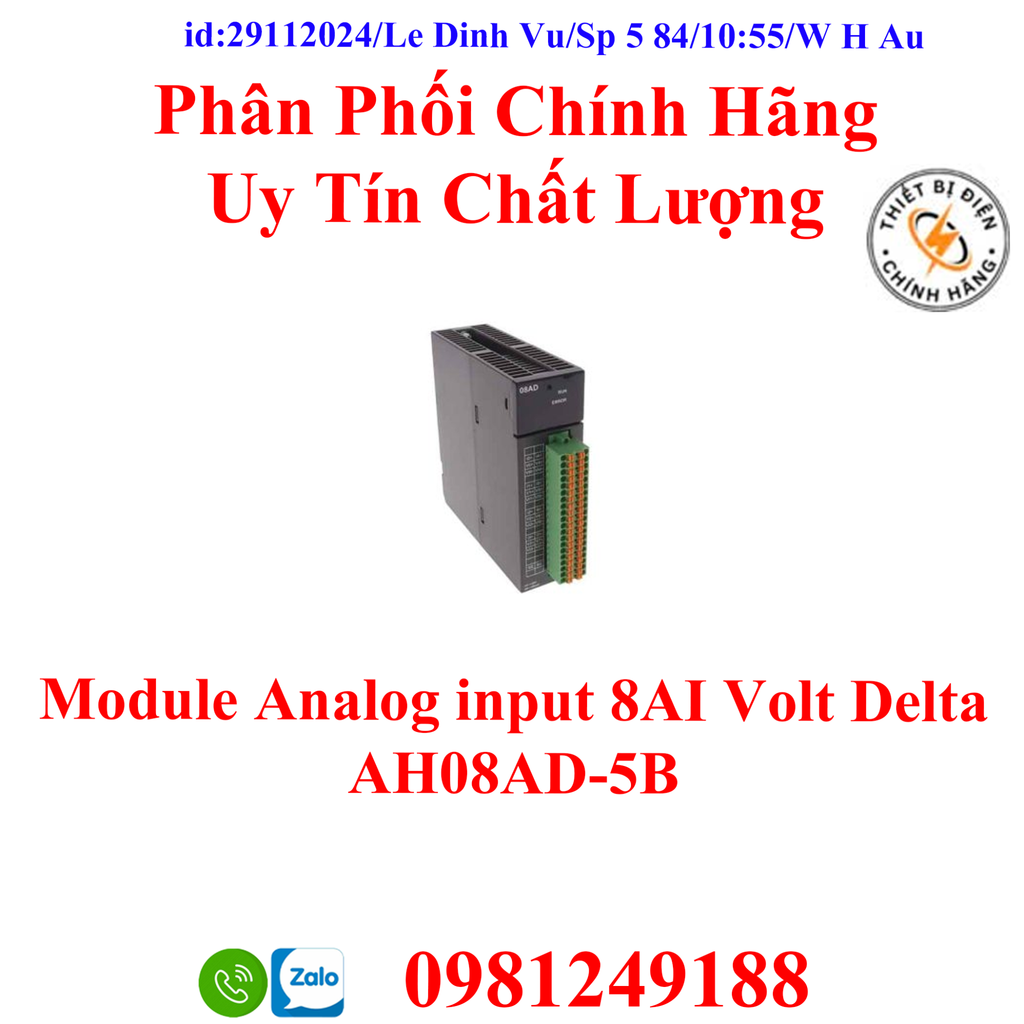 Module Analog input 8AI Volt Delta AH08AD-5B – thietbidienchinhhang