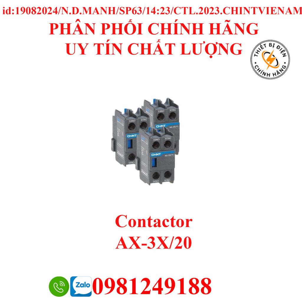 Contactor AX-3X/20 – thietbidienchinhhang