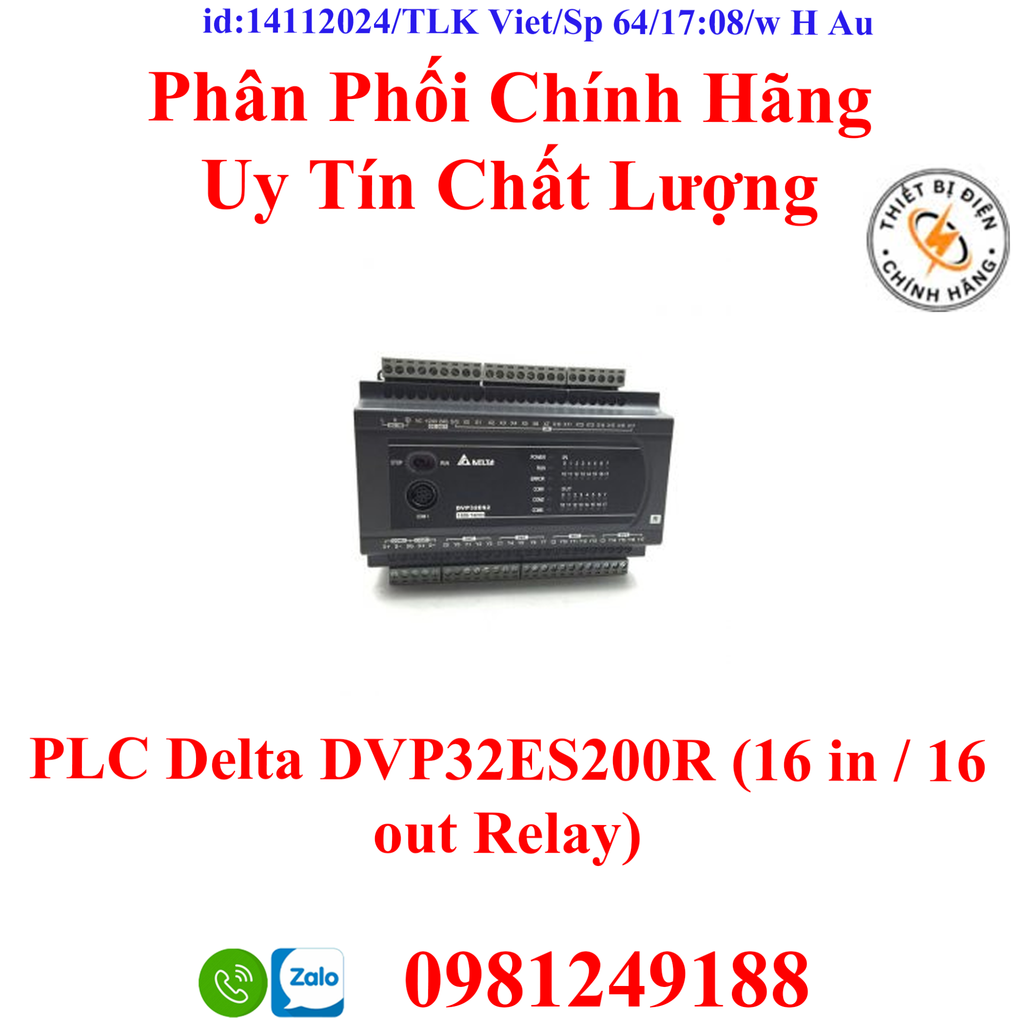PLC Delta DVP32ES200R (16 in / 16 out Relay) – thietbidienchinhhang