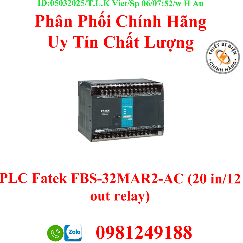 PLC Fatek FBS-32MAR2-AC (20 in/12 out relay) – thietbidienchinhhang