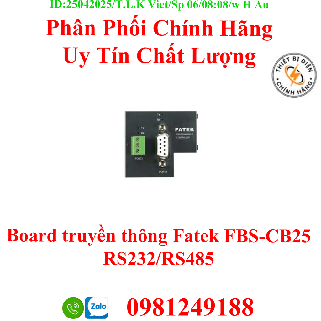 Board truyền thông Fatek FBS-CB25 RS232/RS485 – thietbidienchinhhang