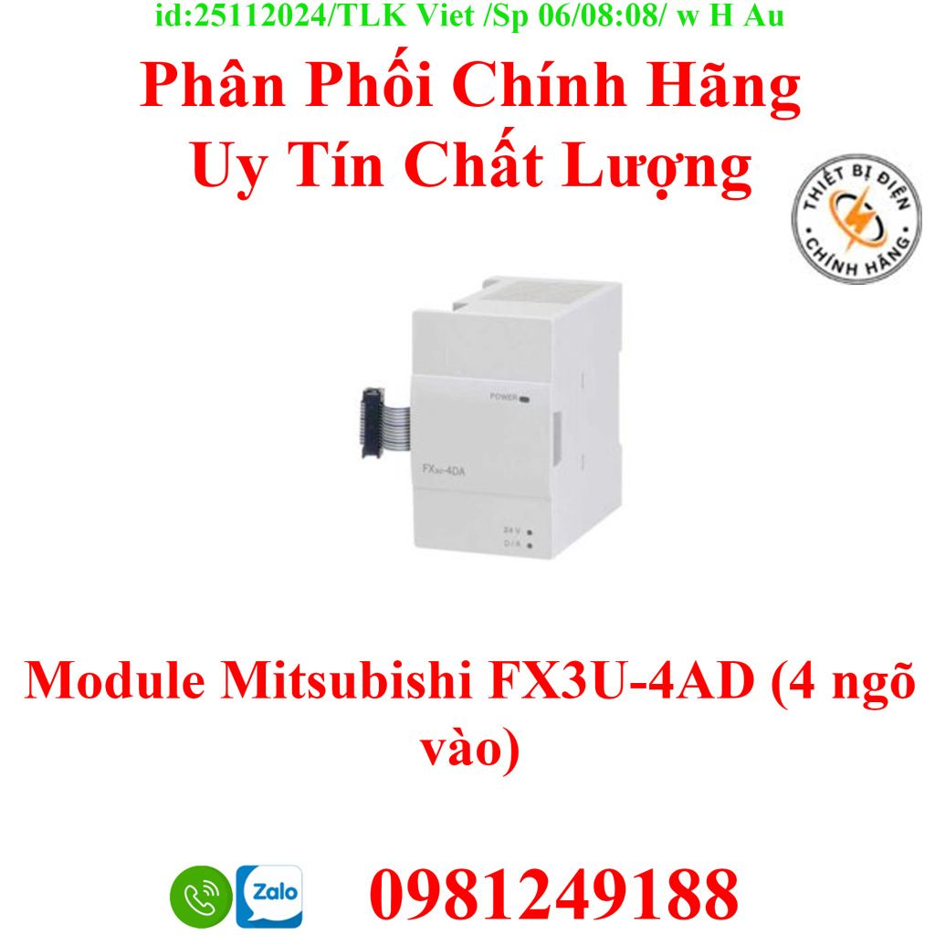 Module Mitsubishi FX3U-4AD (4 ngõ vào) – thietbidienchinhhang