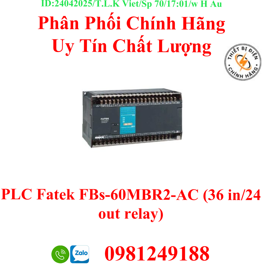 PLC Fatek FBs-60MBR2-AC (36 in/24 out relay) – thietbidienchinhhang